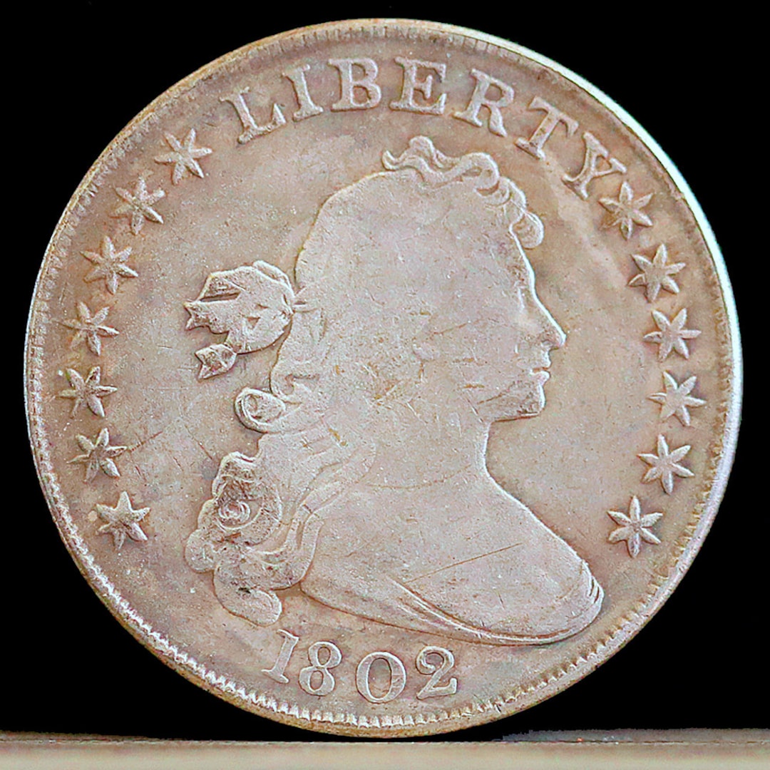 1802 Draped Bust Dollar Heraldic Eagle Silver Plated Coin - Circulated ...