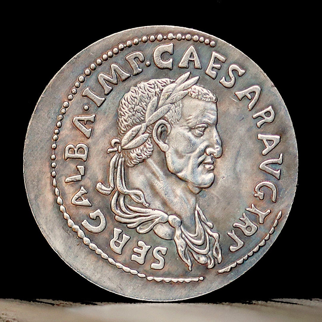 68-69 AD Ancient Roman Coin Emperor Caesar Galba - Silver Plated ...