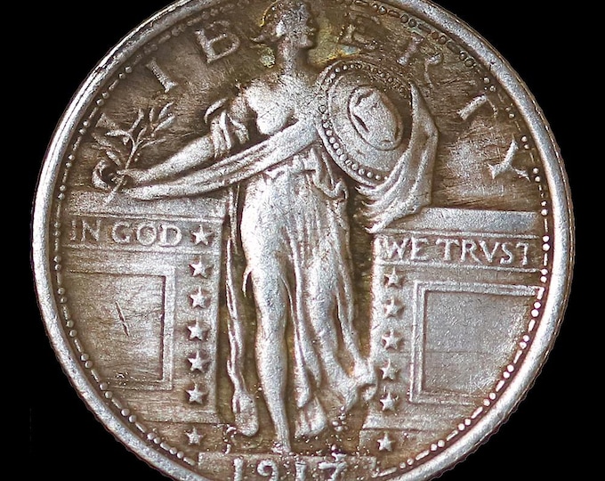 1917 Standing Liberty Quarter Dollar Silver Plated Coin - Circulated - Etsy