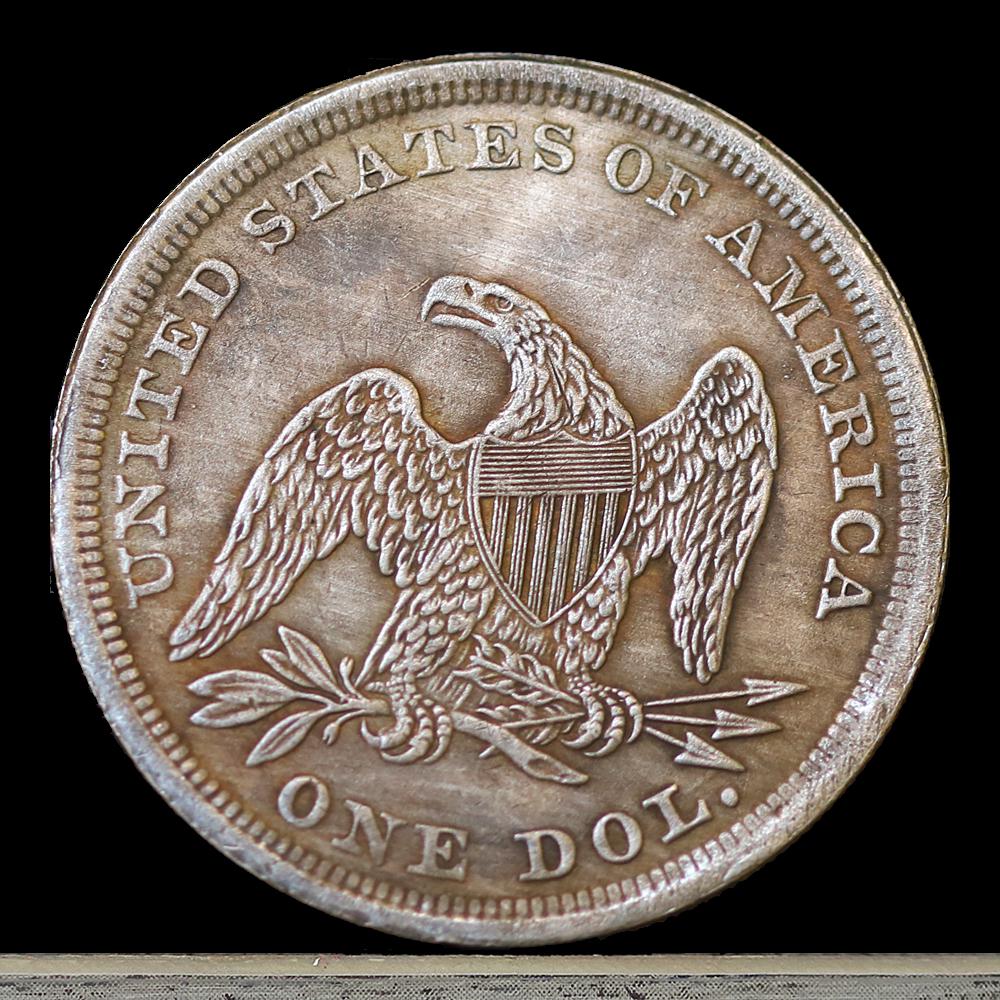 1843 Seated Liberty Dollar Silver Plated Coin - Circulated - Etsy