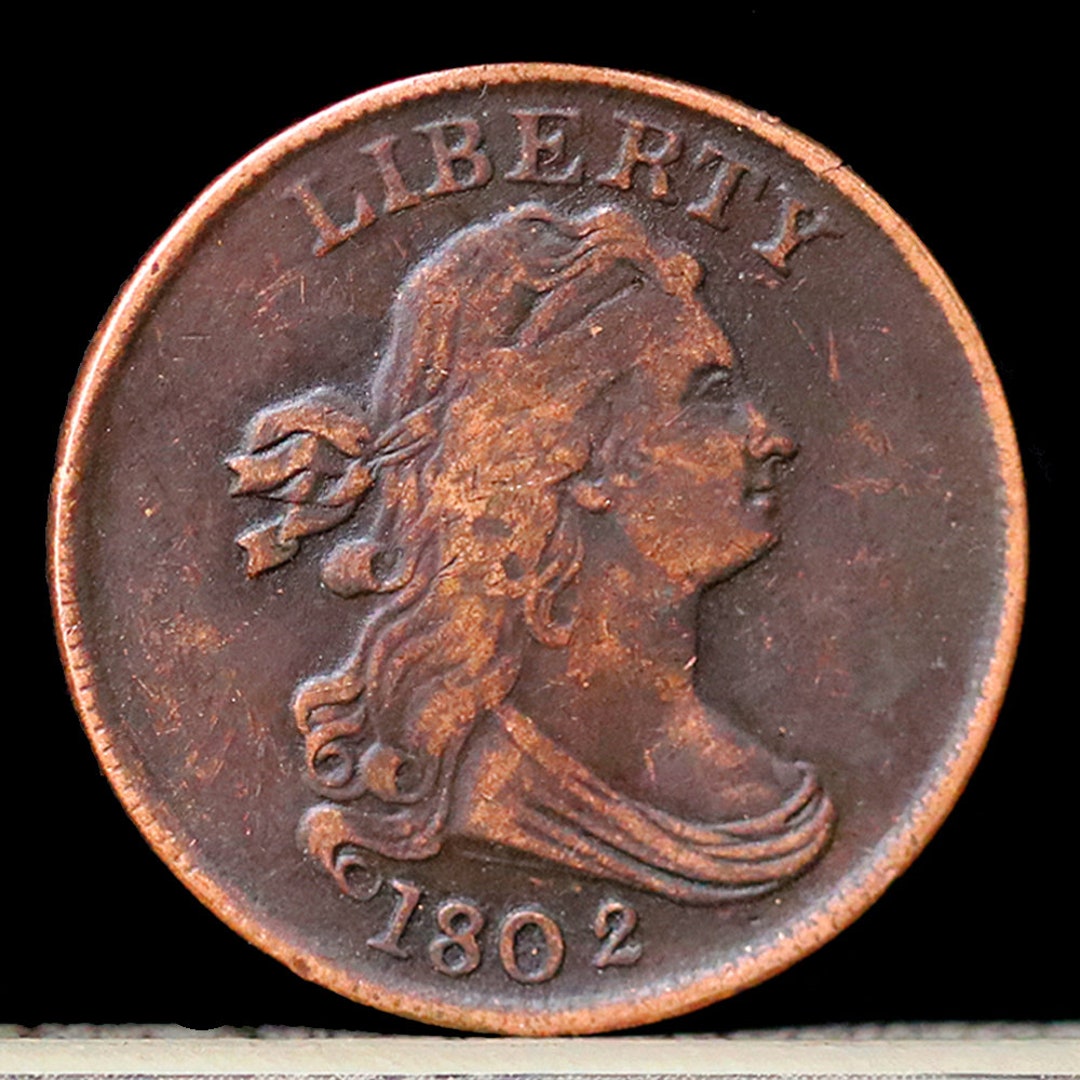 1802 Draped Bust Half Cent Copper Coin - Circulated - Etsy