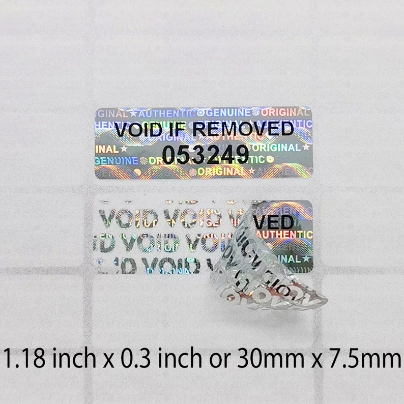 100 Security Hologram Stickers Black Serial Numbers Warranty Void If ...