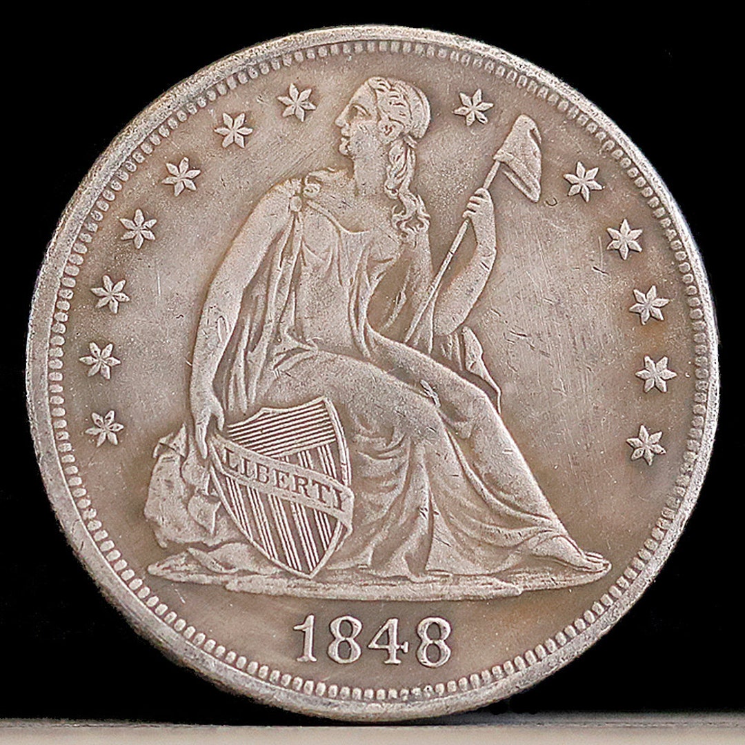 1848 Seated Liberty Silver Dollar Coin Silver Plated - Etsy