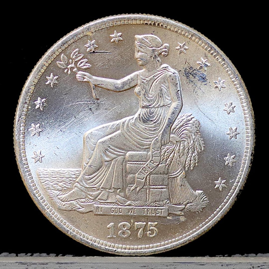 1875 Trade Dollar Silver Plated Coin - Uncirculated - Etsy
