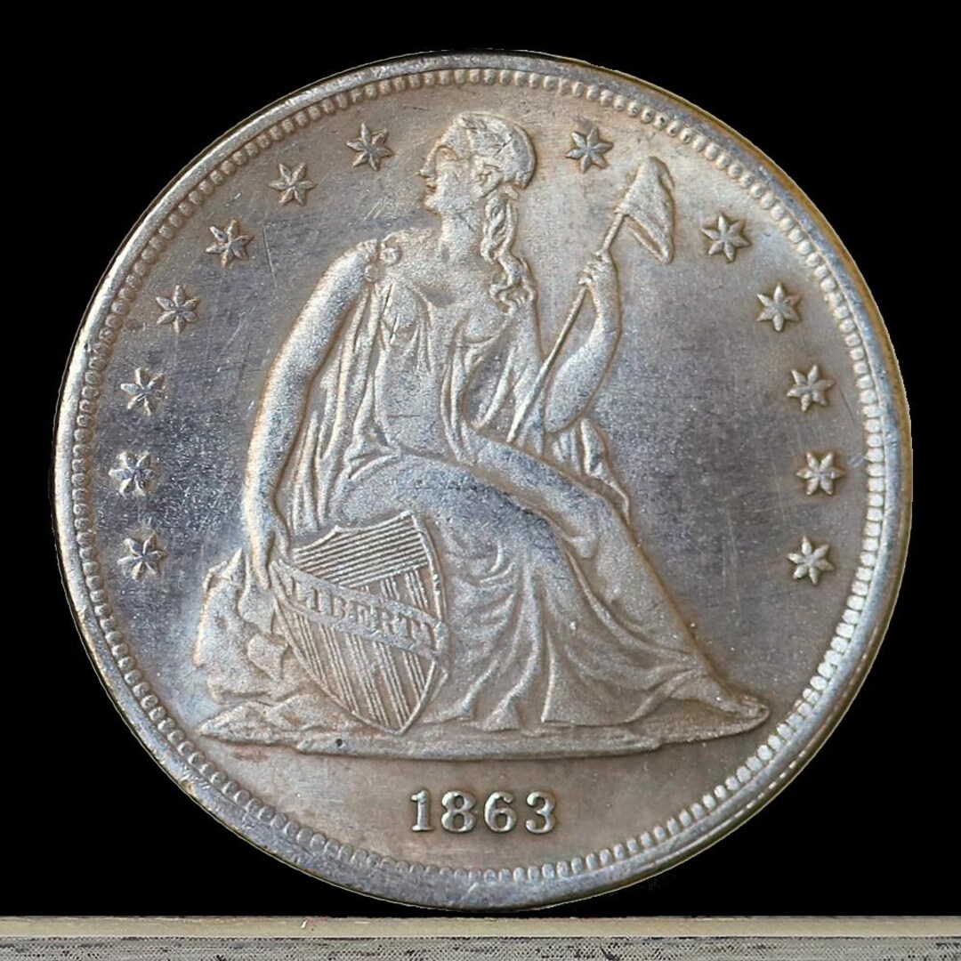 1863 Seated Liberty Dollar Silver Plated Coin - Circulated - Etsy