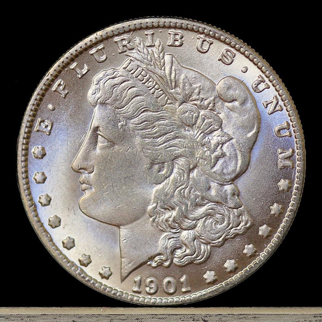 1901 Morgan Dollar Silver Plated Coin Modern RESTRIKE Token ...