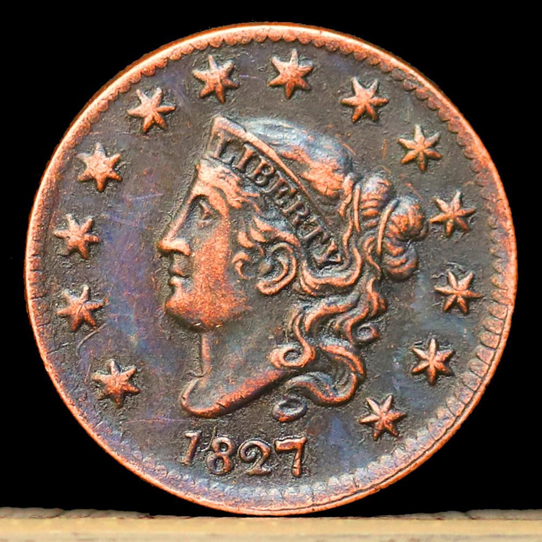 1827 Coronet Head Large Cent Copper Coin - Circulated - Etsy