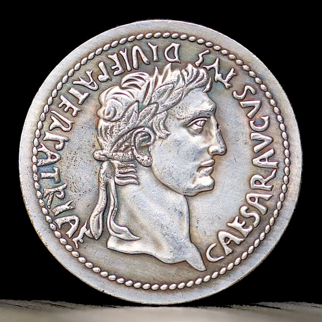 8-10 AD Large Ancient Roman Coin Emperor Caesar Tiberius - Silver ...