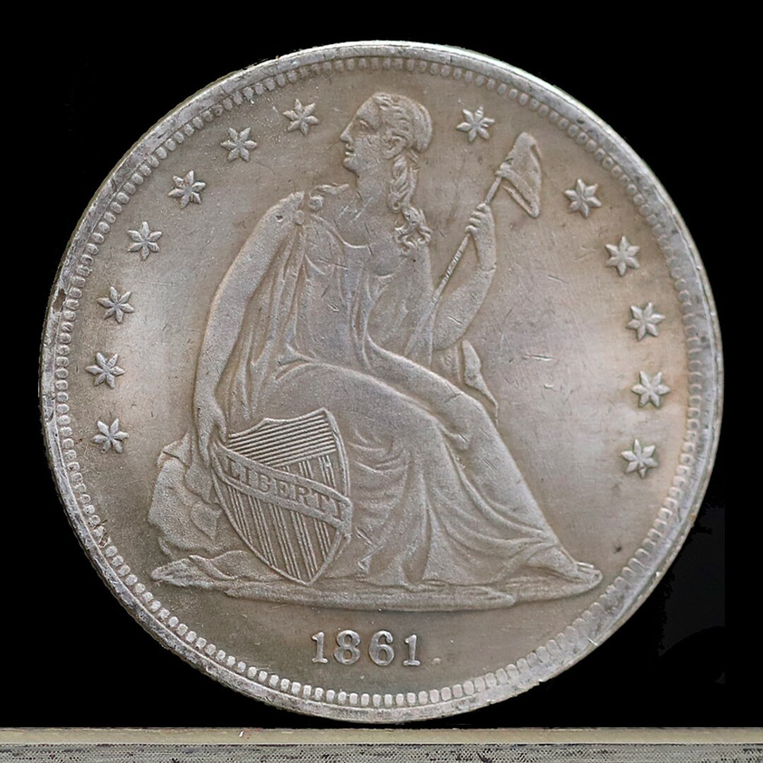 1861 Seated Liberty Silver Dollar Coin - Silver Plated - Etsy