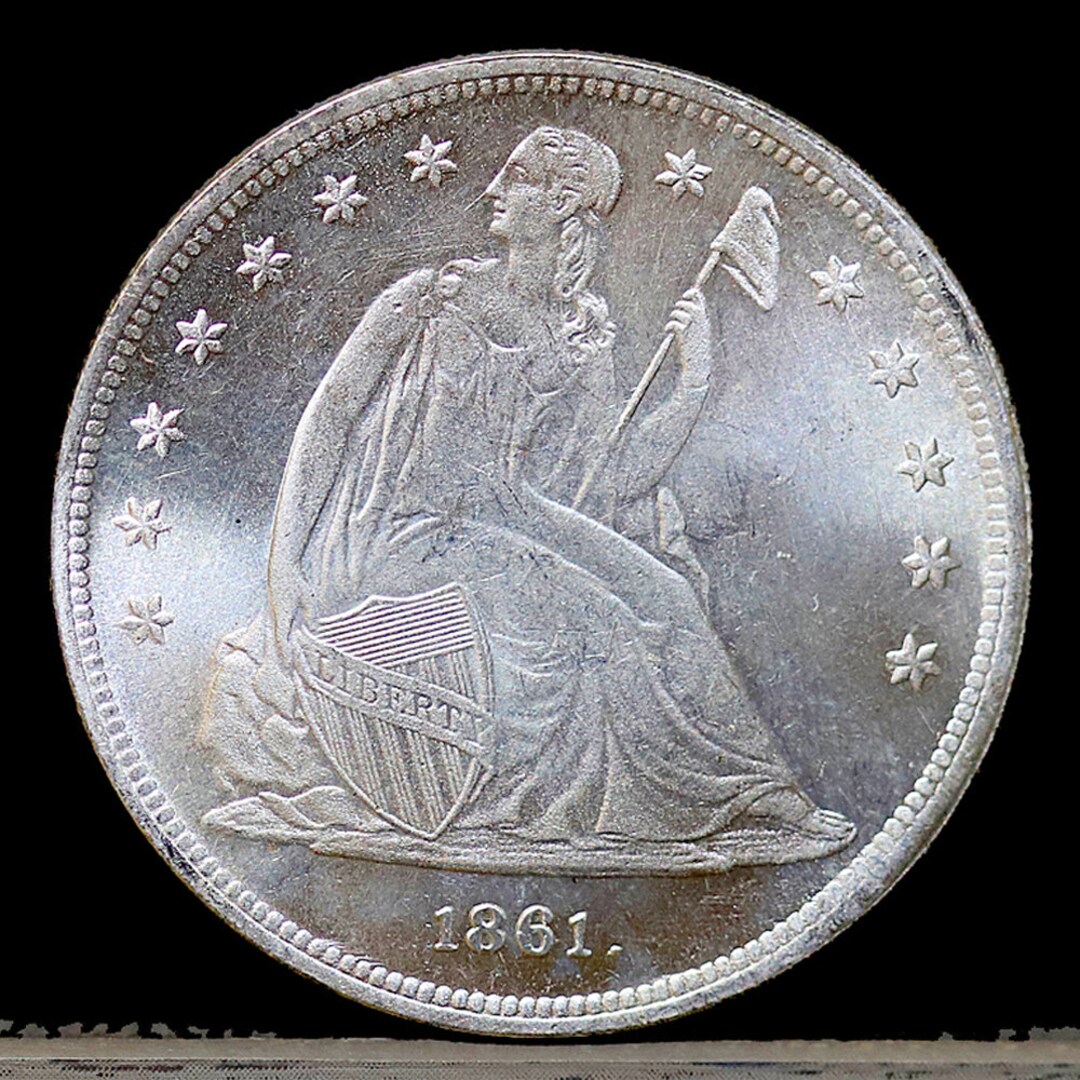 1861 Seated Liberty Dollar Silver Plated Coin - Uncirculated - Etsy