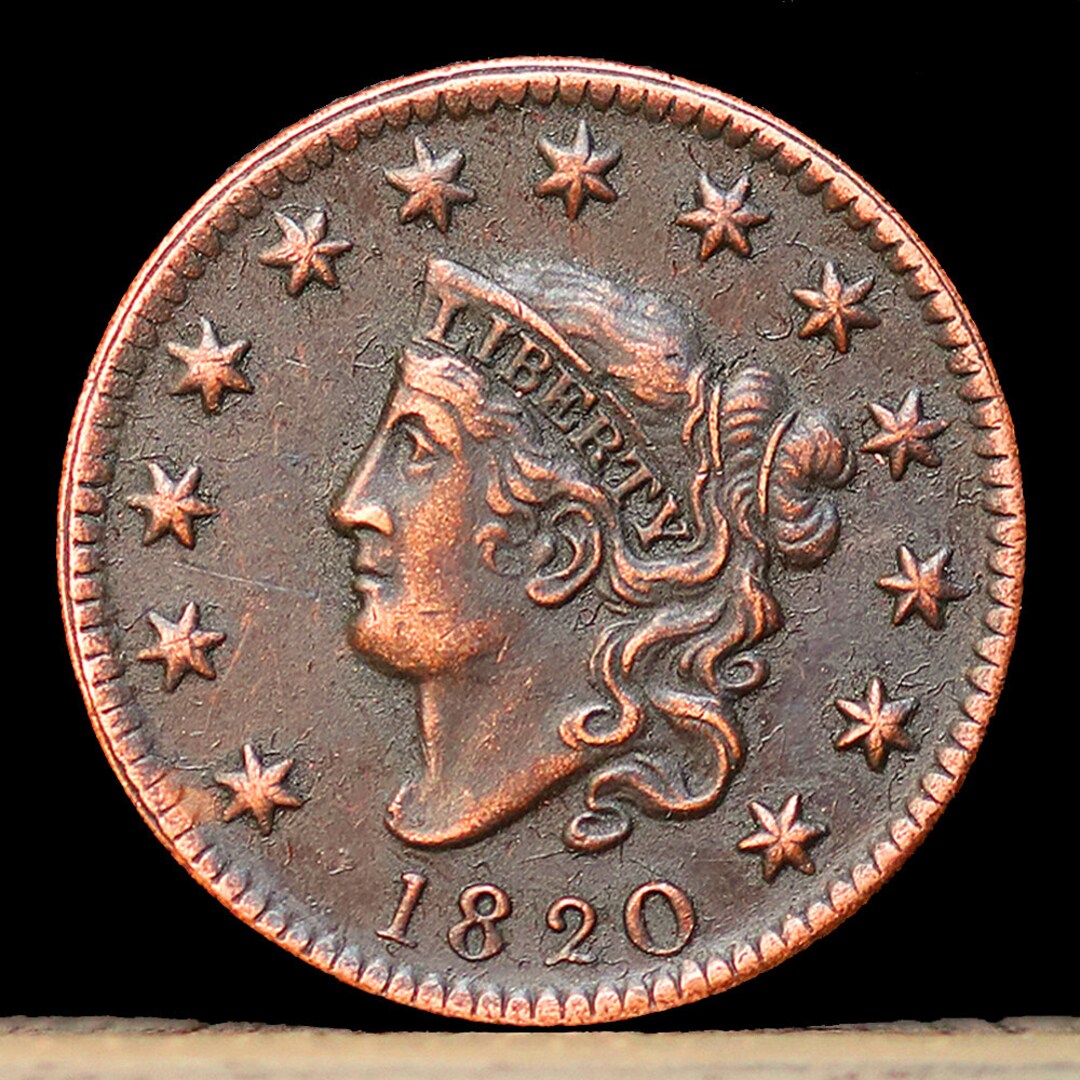 1820 Coronet Head Large Cent Copper Coin - Circulated - Etsy