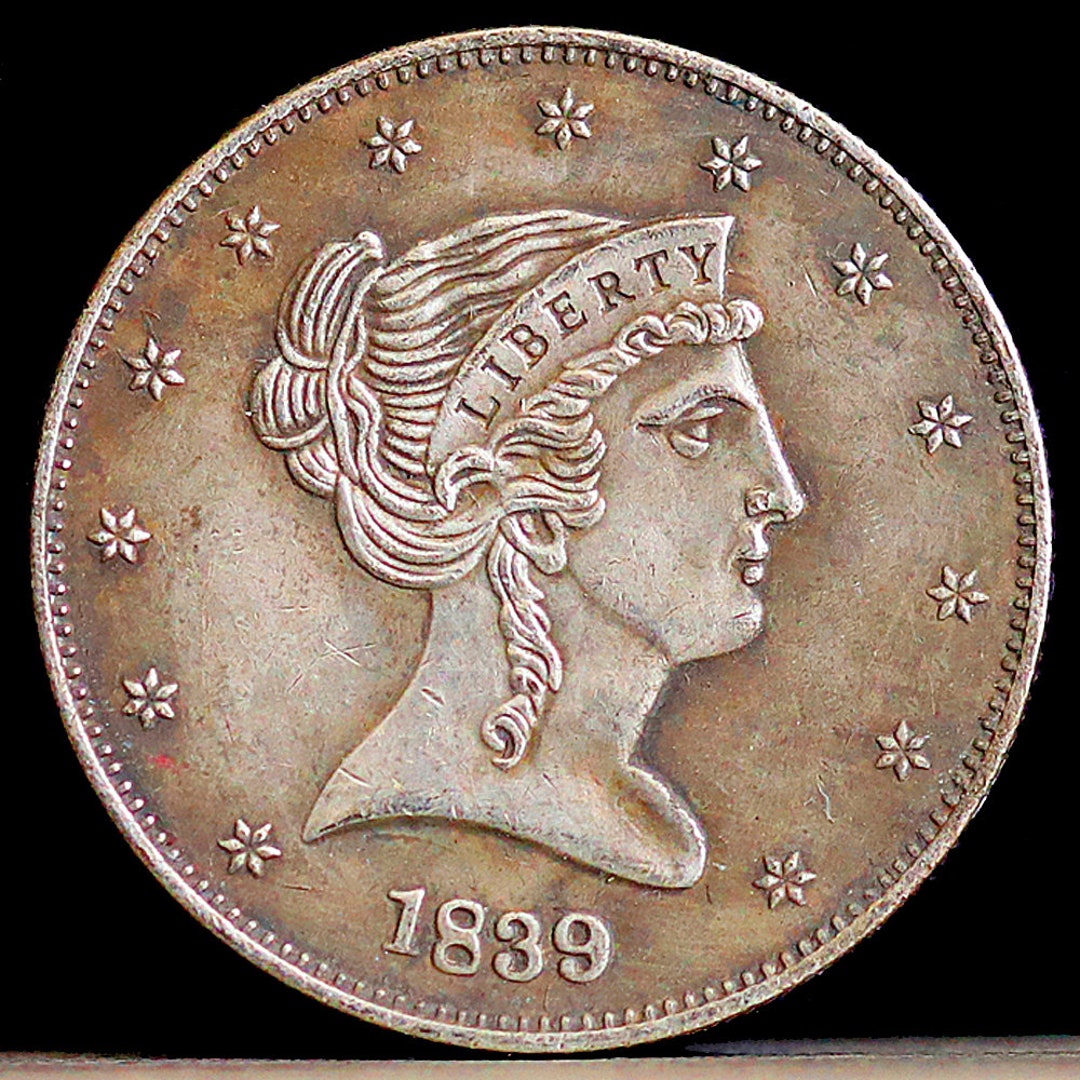 Pattern 1839 Backward Head Half Dollar Silver Plated Coin - Circulated ...