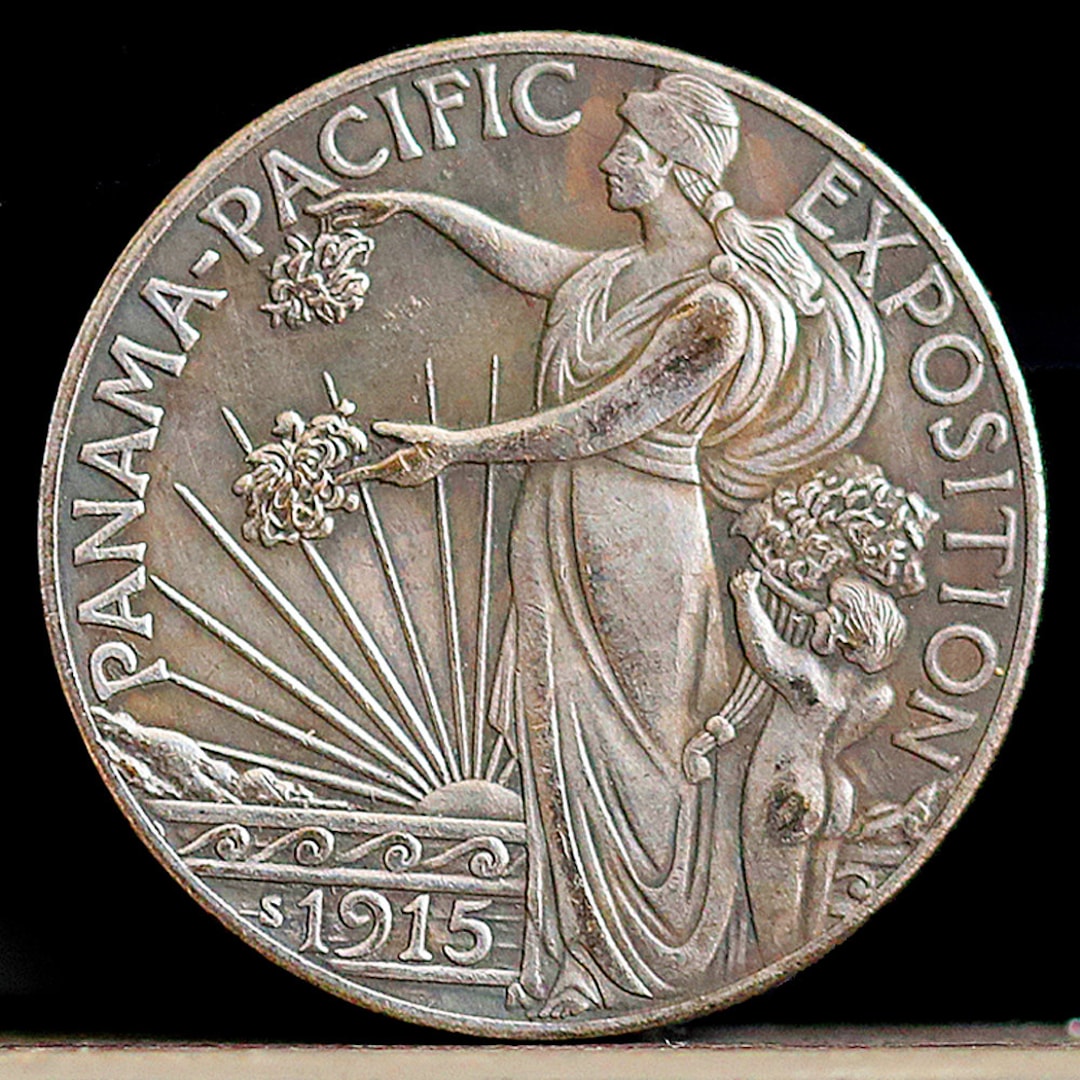 1915 S Panama Pacific Commemorative Half Dollar Silver Plated Coin Circulated - Etsy