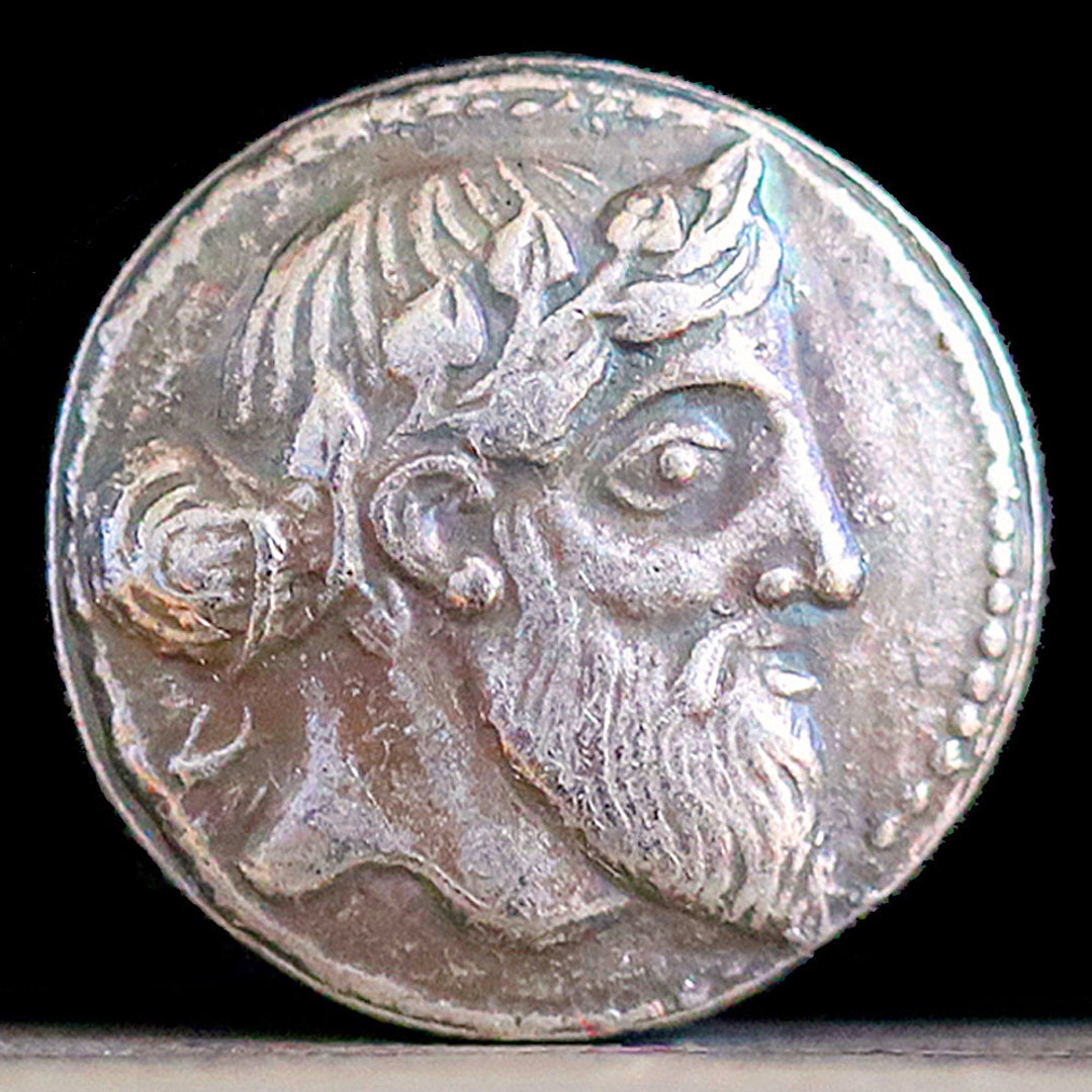 460 BC Ancient Greek Coin Bearded Head of Dionysos Silver Tetradrachm ...
