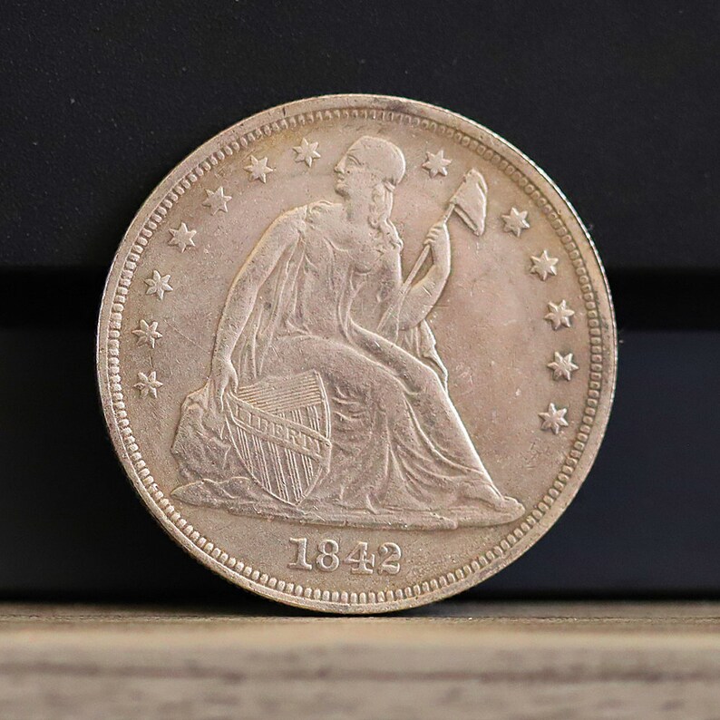 1842 Seated Liberty Dollar Silver Plated Coin Circulated - Etsy