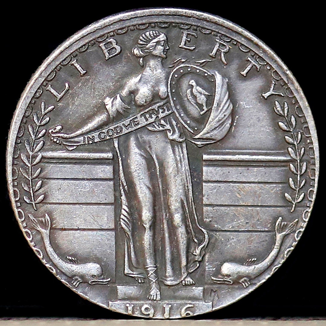 Pattern 1916 Standing Liberty Quarter Dollar With Dolphins Type 1 ...