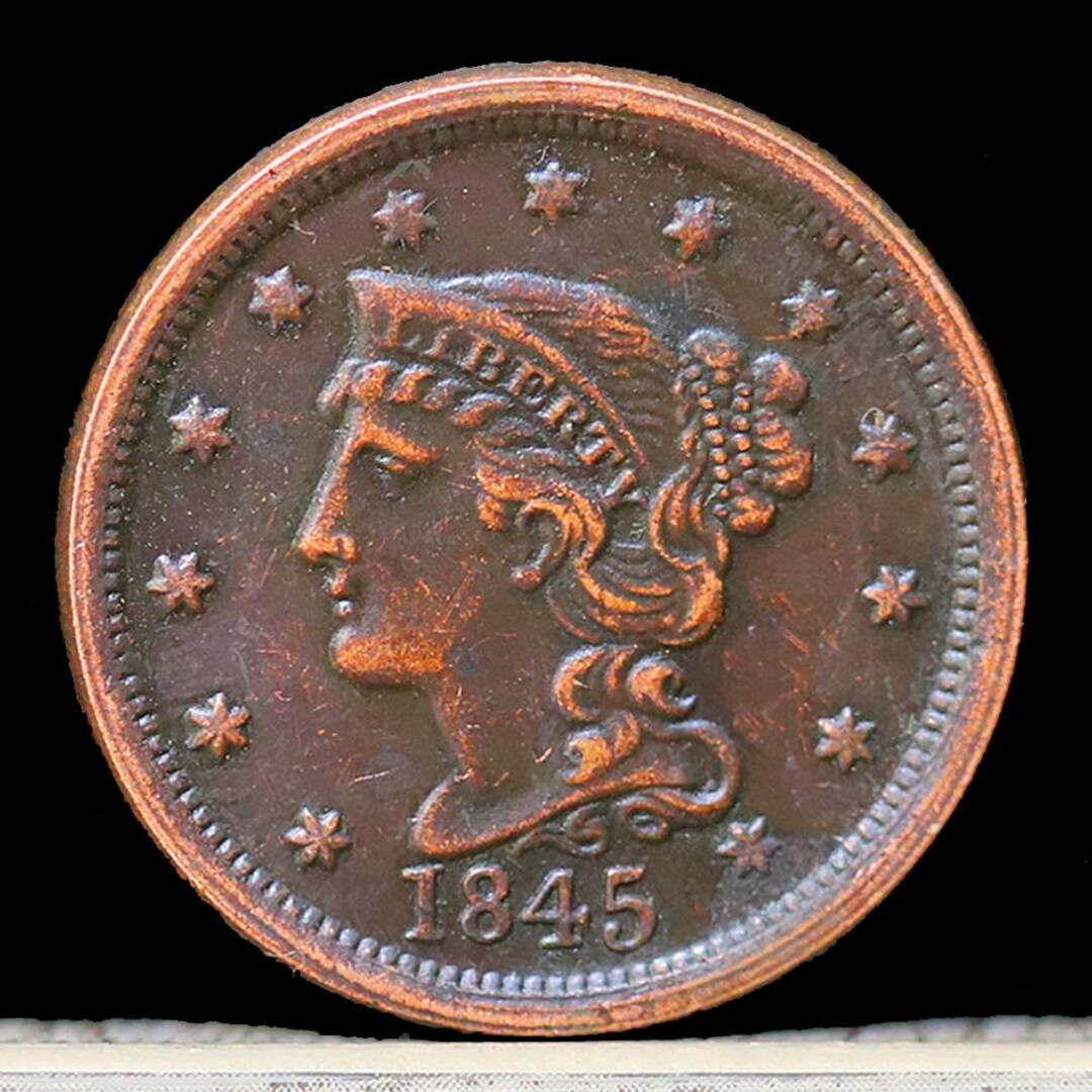 1845 Braided Hair Liberty Head Large Cent - Circulated - Etsy