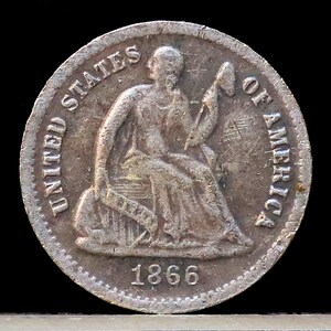 1866 Seated Liberty Half Dime Silver Plated Coin - Circulated - Etsy
