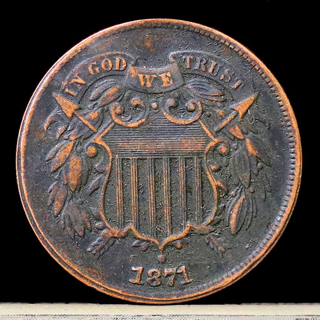 1871 Two Cent Piece Copper Coin - Circulated - Etsy
