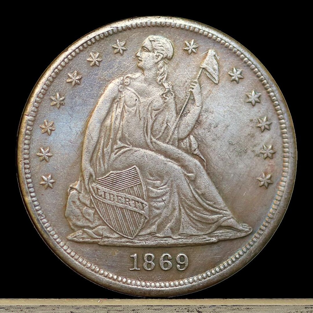 1869 Seated Liberty Dollar Silver Plated Coin - Circulated - Etsy