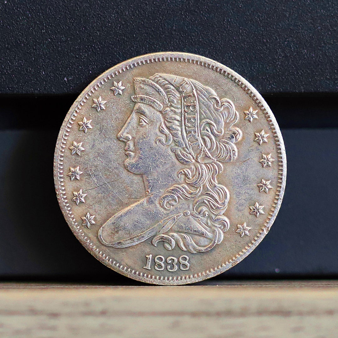 1838 Pattern Half Dollar Flying Eagle Rev Silver Plated Coin Circulated ...