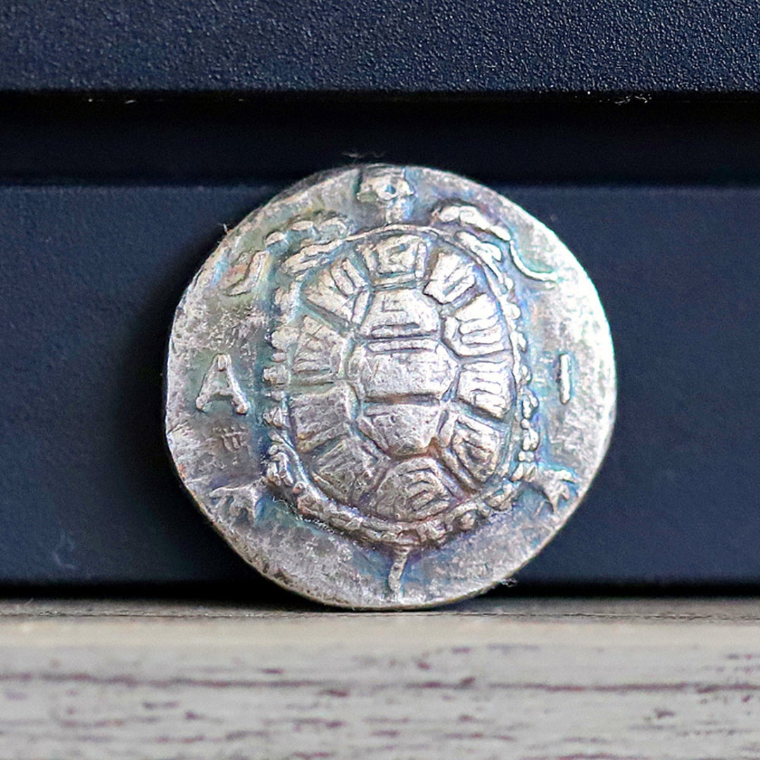 350-338 BC Ancient Greek Coin Aegina Turtle Silver Drachma - Etsy