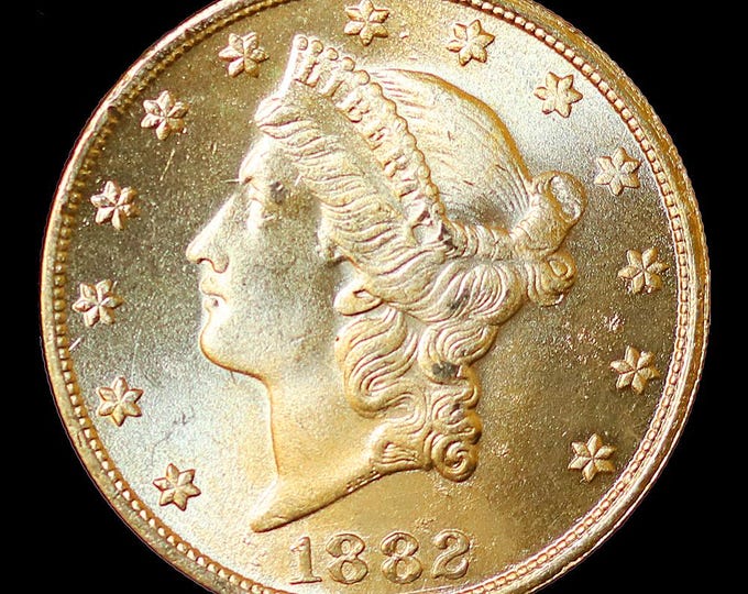 1882 Twenty Dollar Liberty Double Eagle Gold Plated Coin - Uncirculated - Etsy