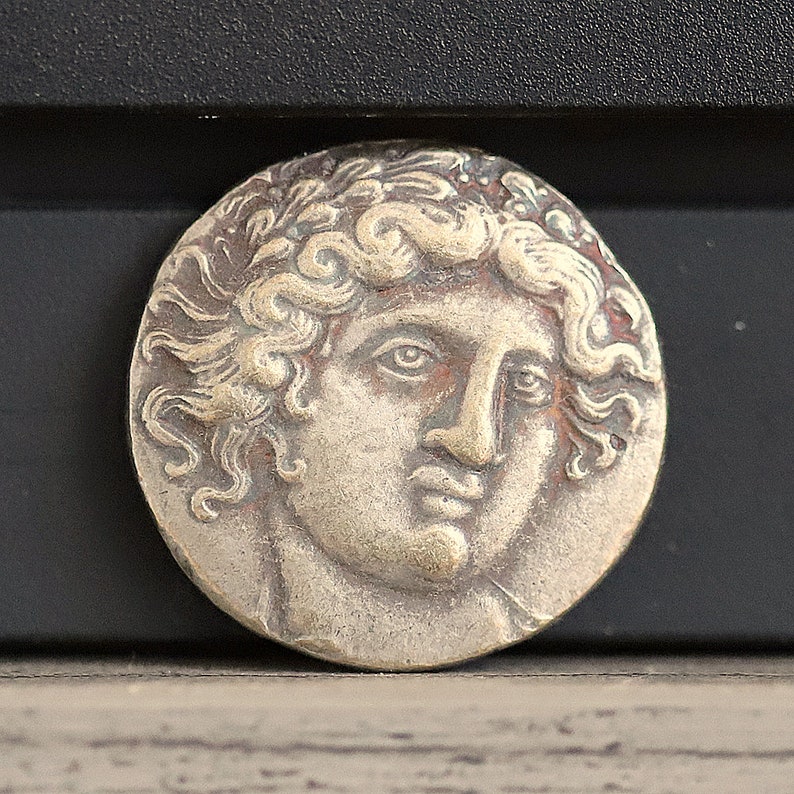 366-365 BC Ancient Greek Coin Laureate Head of Apollo Silver - Etsy