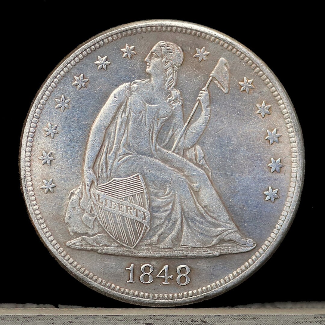 1848 Seated Liberty Silver Dollar Coin Silver Plated - Circulated - Etsy