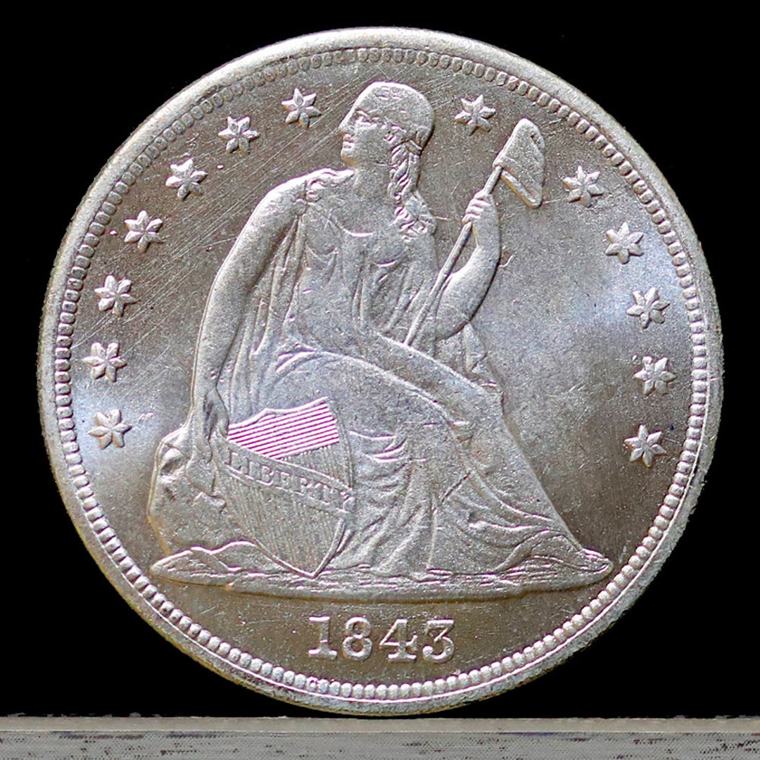 1843 Seated Liberty Dollar Silver Plated Coin - Uncirculated - Etsy