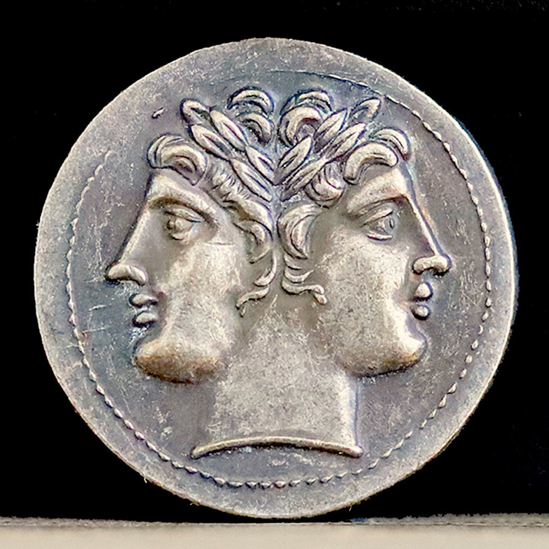 225-214 BC Ancient Roman Coin Janiform Head of the Dioscuri - Etsy