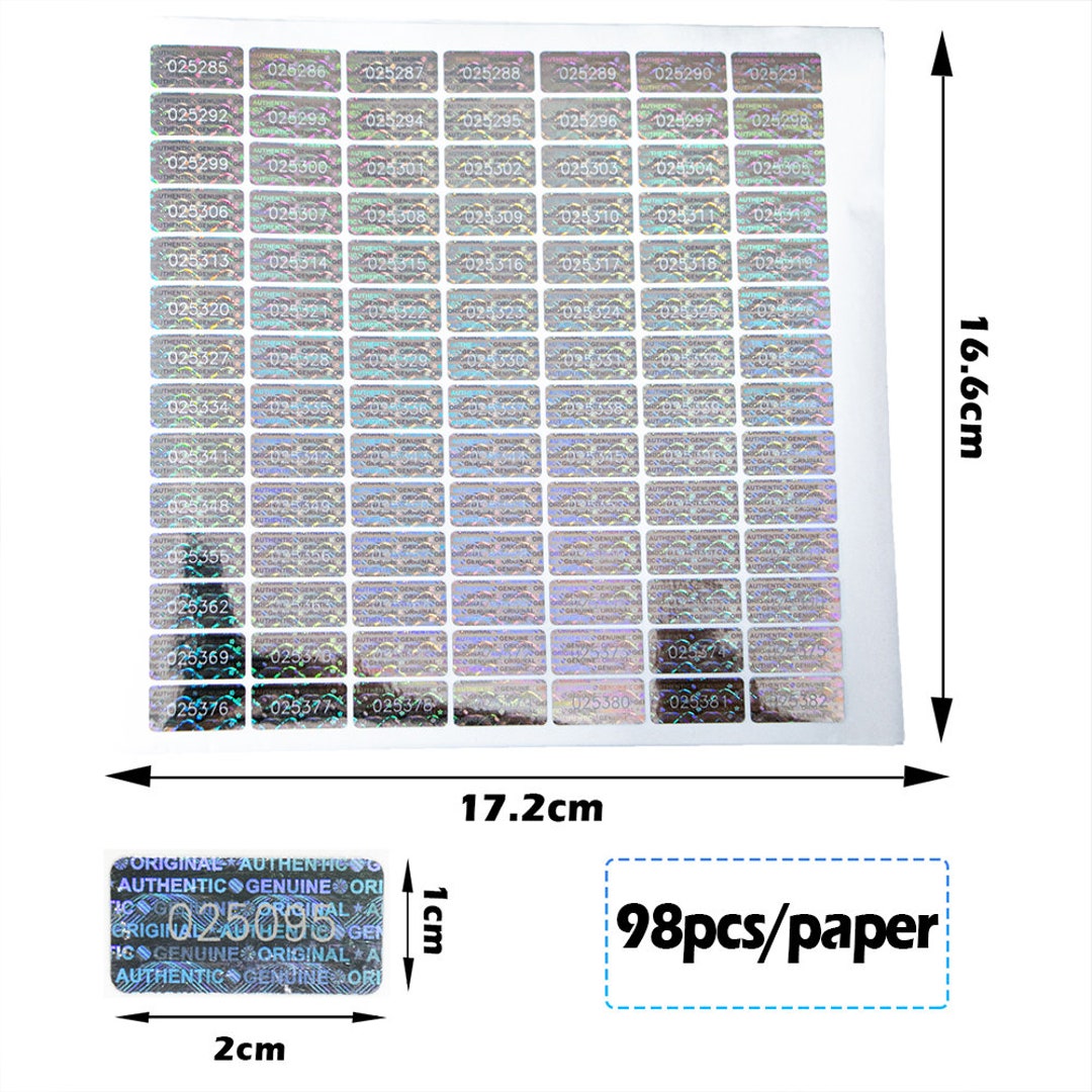 100 Security Hologram Stickers Serial Numbers Tamper Evident Warranty ...