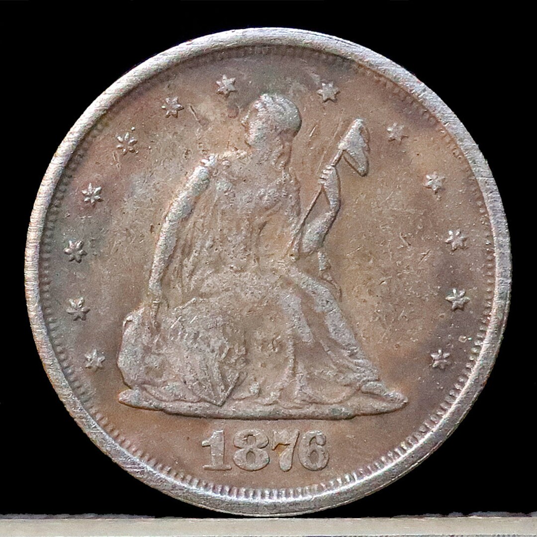 1876 Seated Liberty 20 Twenty Cent Piece Silver Plated Coin ...