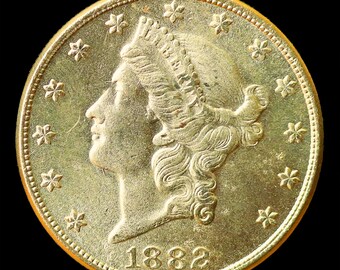 1889 Twenty Dollar Liberty Gold Double Eagle Gold Plated Coin Uncirculated - Etsy