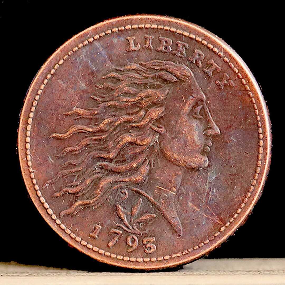 1793 Wreath Leaf Large Cent Copper Coin - Circulated - Etsy