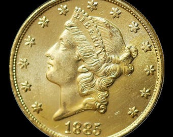 1878-CC Twenty Dollar Liberty Double Eagle Gold Plated Coin ...