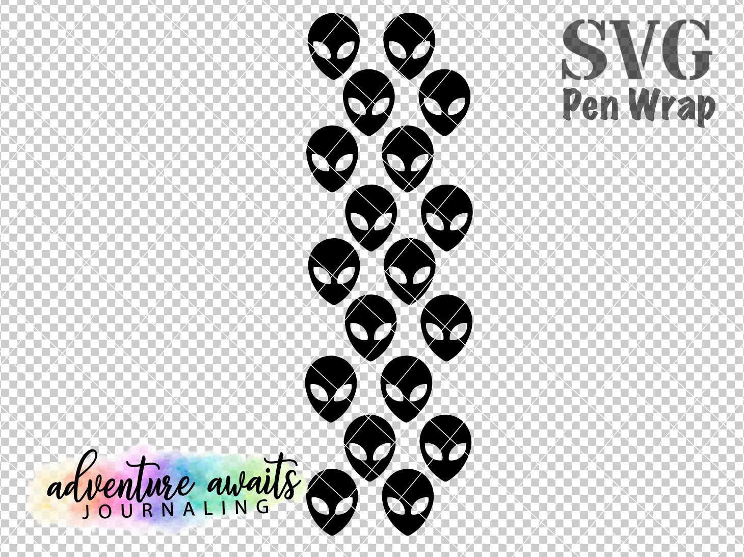 Alien Head Pen Wrap SVG, Alien Pen Wrap SVG - Etsy
