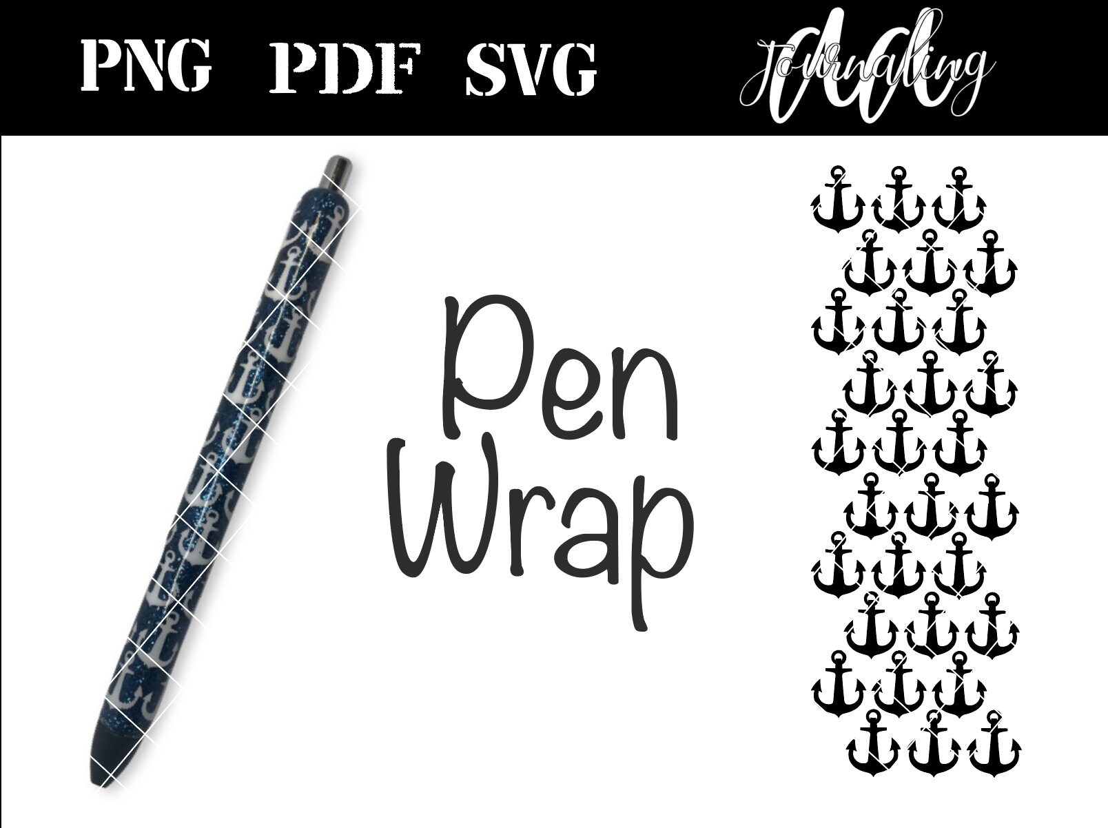 Anchors Pen Wrap Continuous Pen Wrap Pen Wrap Design Pen - Etsy