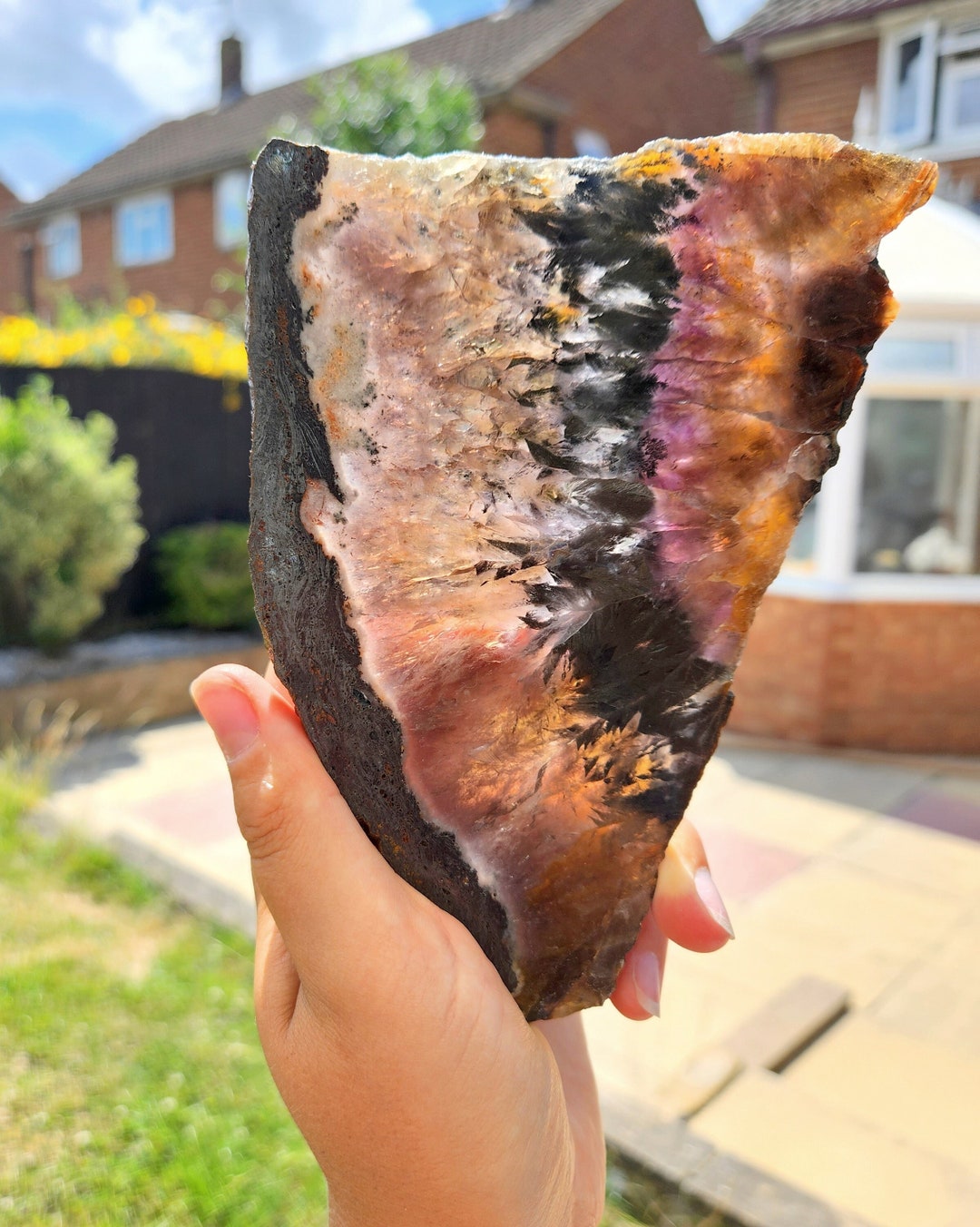 Rare Auralite 23 Slab With Stand, Super 7, Red Cap Amethyst Slab ...