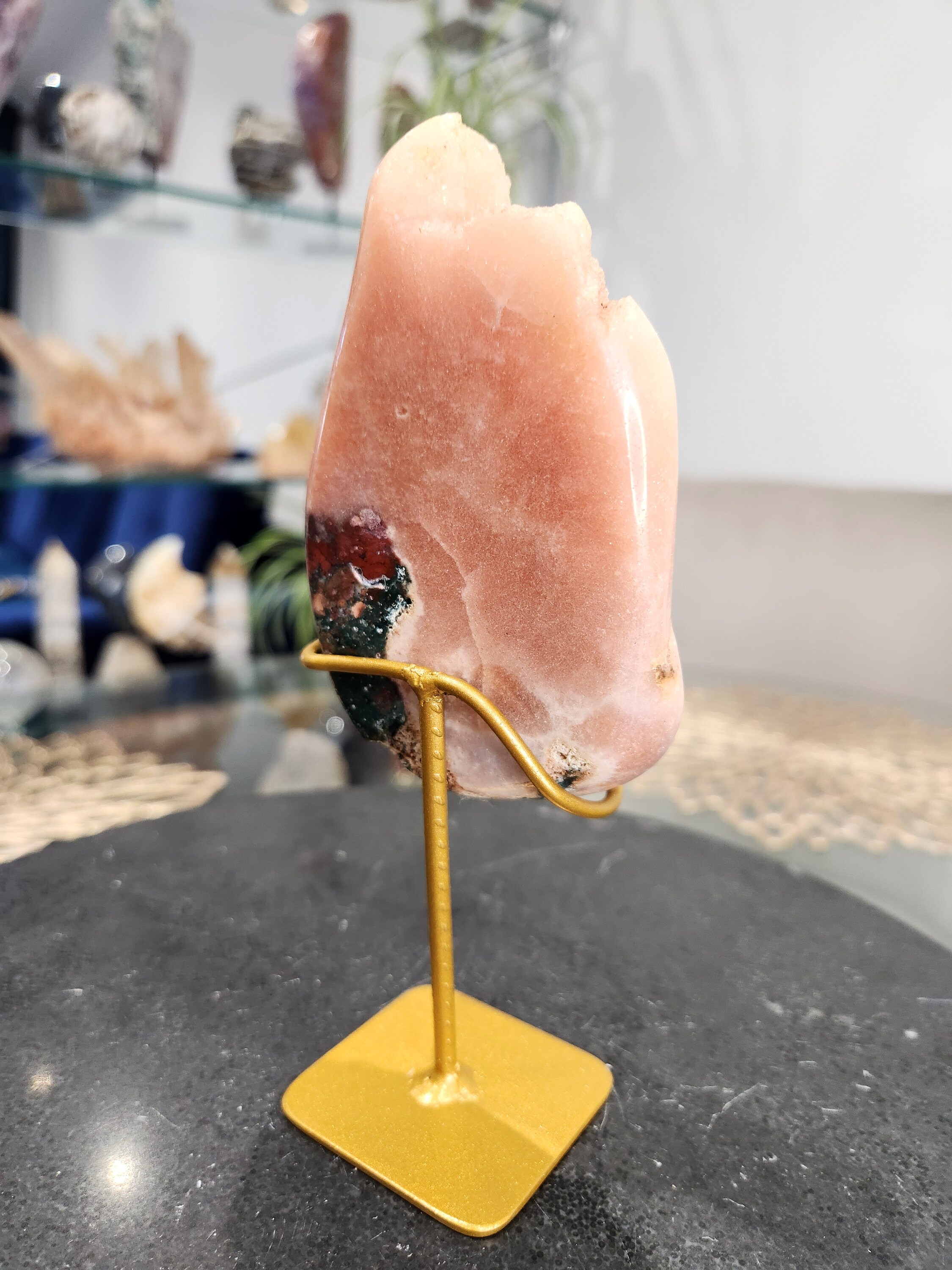 Candy Pink Amethyst Slab on Custom Stand, 334g, Home Decor, Crystal ...