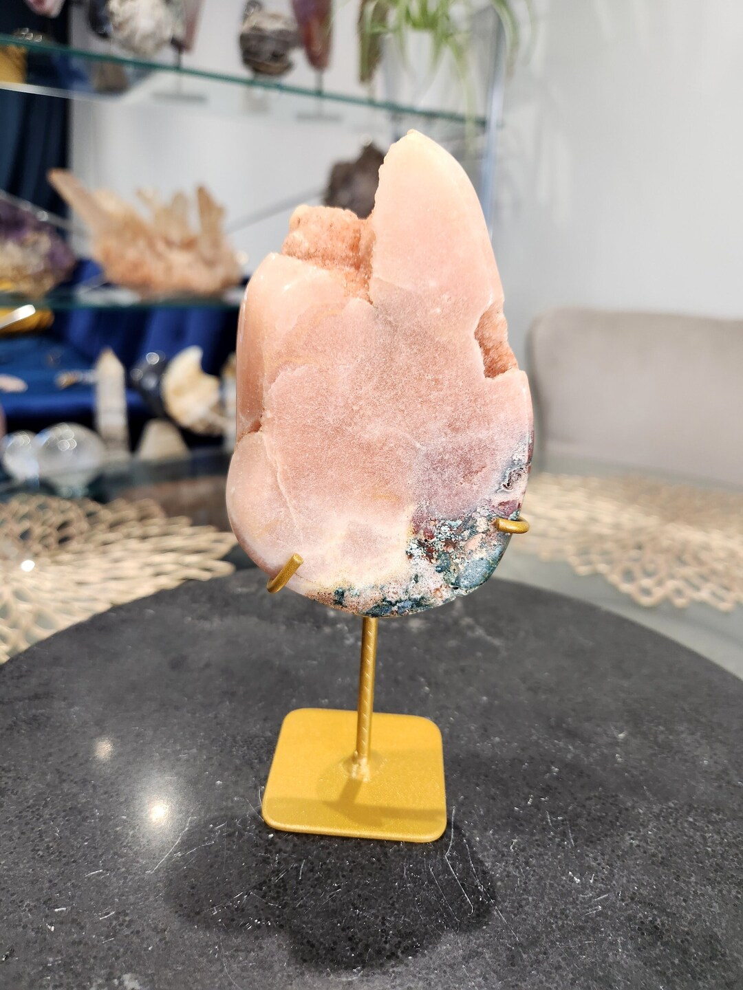 Candy Pink Amethyst Slab on Custom Stand, 334g, Home Decor, Crystal ...