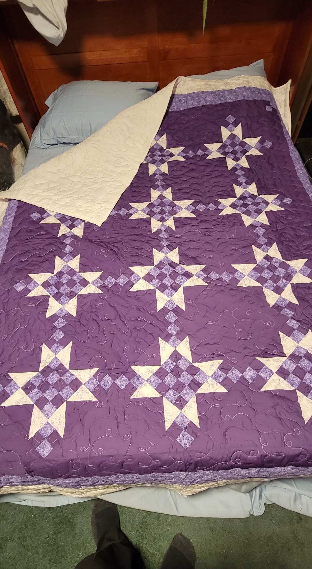 Purple Star Quilt - Etsy