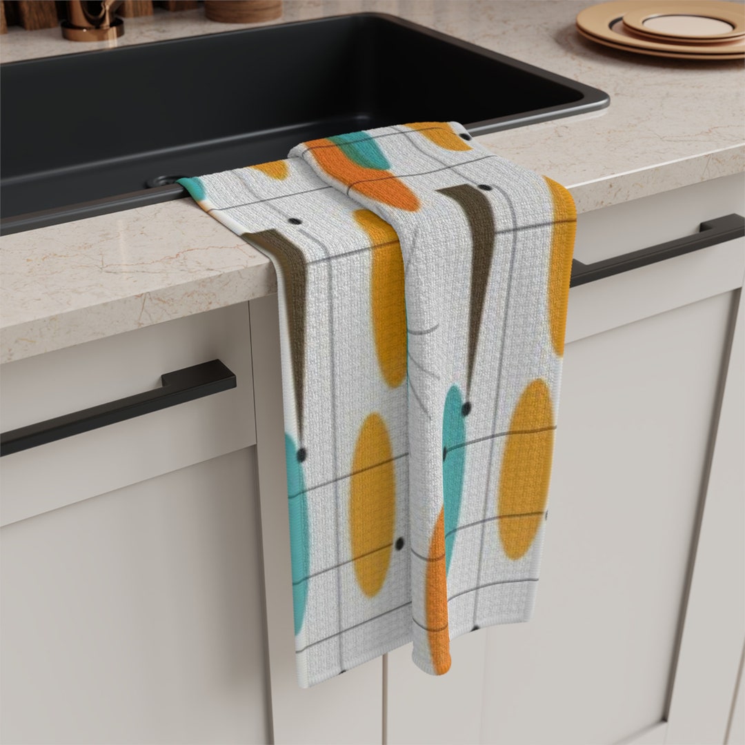 Mid-century Soft Tea Towel. Retro Kitchen Towel - Etsy