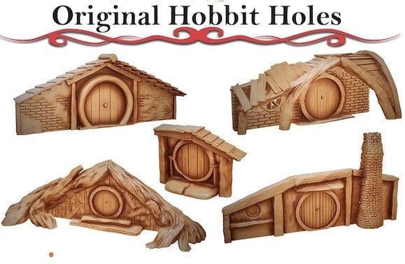Hobbit Houses | Halfling Holes | Fantasy Terrain | Miniature Furniture ...