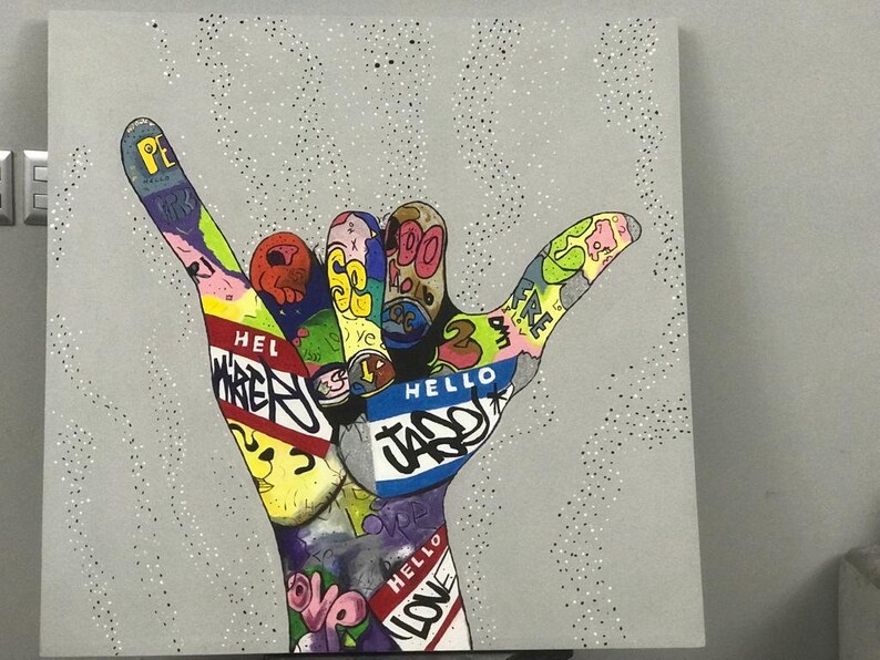 Acrylic Abstract Modern Art, Hand, Canvas, Art Wall - Etsy