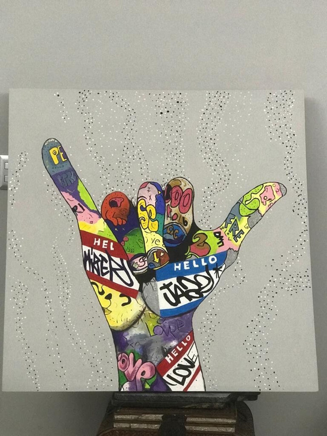 Acrylic Abstract Modern Art, Hand, Canvas, Art Wall - Etsy