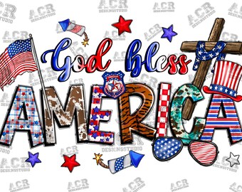 God Bless America Cross Patriotic Png File Digital Download - Etsy
