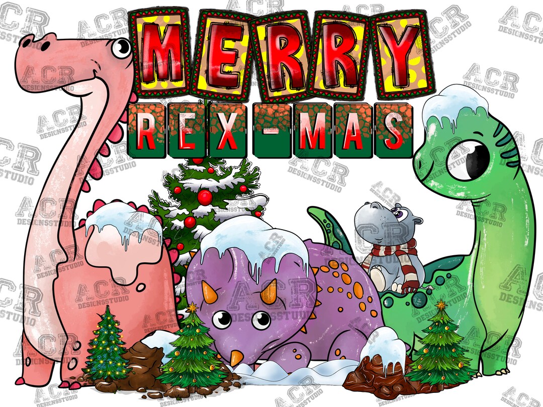 Merry Rex-mas Pngmerry Rexmas Png Tree Rex Png - Etsy