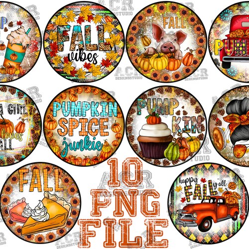 Fall Car Coaster Bundle Templates Design Bundle Cow PNG - Etsy