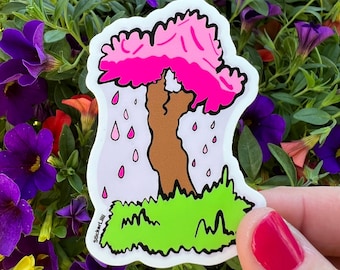 Cherry Blossom Tree Vinyl Sticker - Etsy
